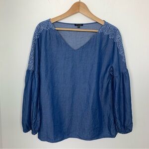 Massimo Dutti | Tops | Massimo Dutti Lace Trim Balloon Sleeve Blouse ...